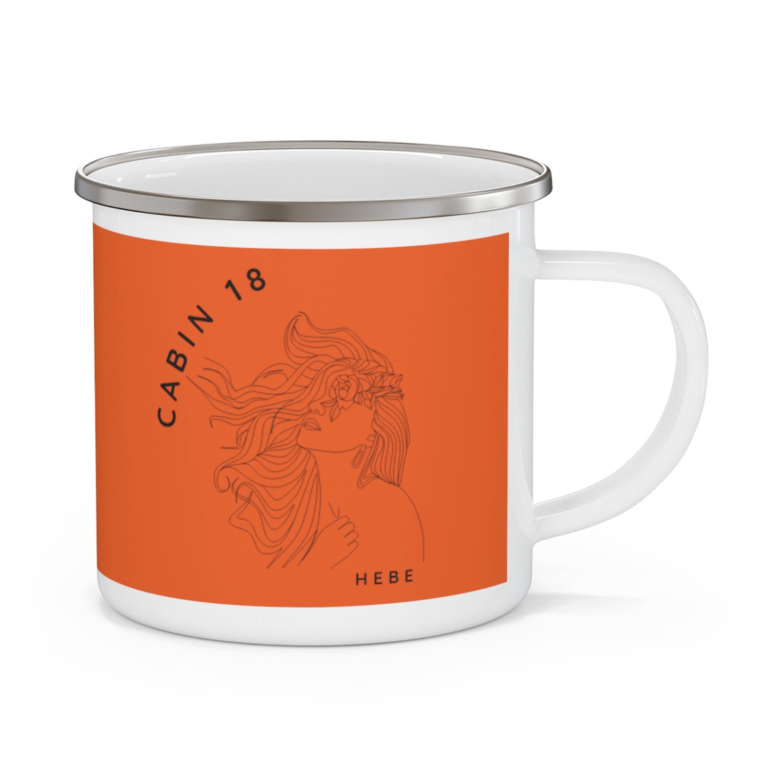 Percy Jackson Camp Half Blood Cabin 18 (hebe) Orange Enamel Camping Mug ...