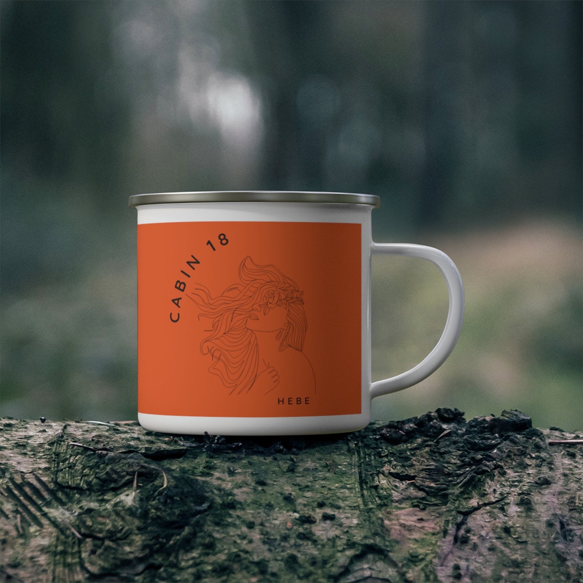 Percy Jackson Camp Half Blood Cabin 18 (hebe) Orange Enamel Camping Mug ...