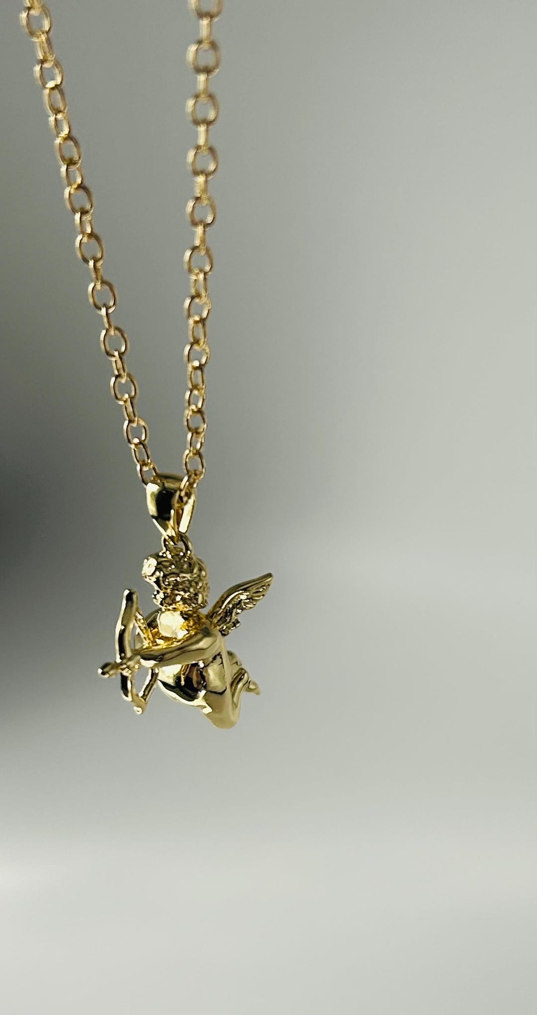 Gold Filled Cupid Bow Arrow Necklace, Cupid’s Pendant, Love, Valentine ...