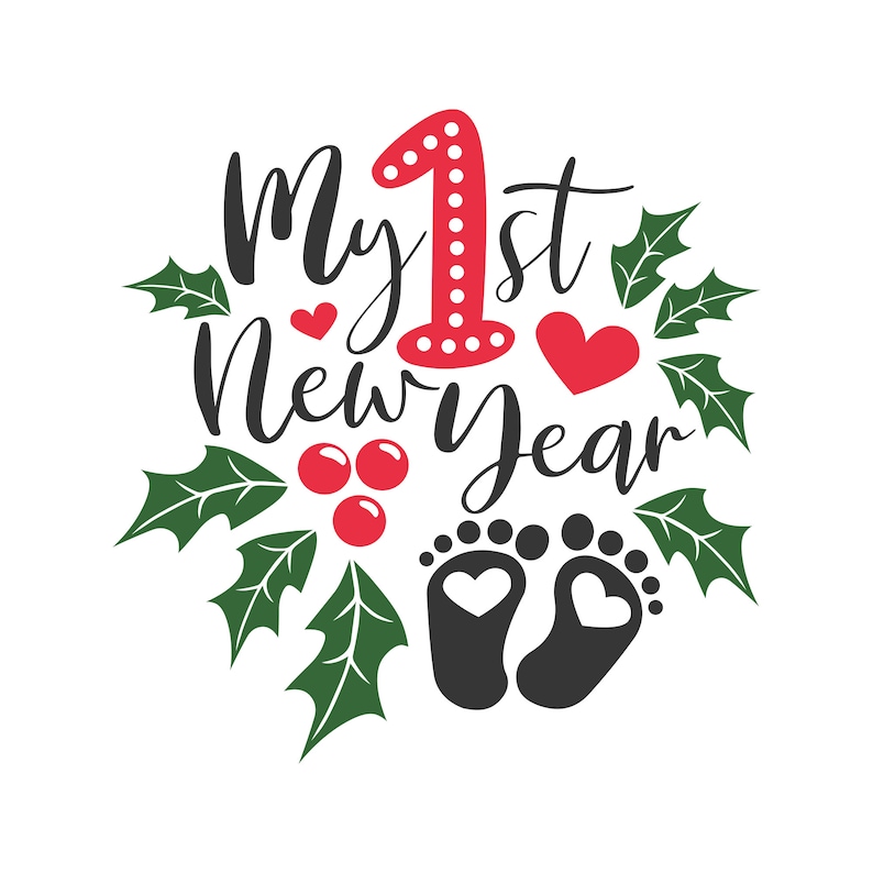 My first new year svg baby svg new year svg png dxf Cutting | Etsy