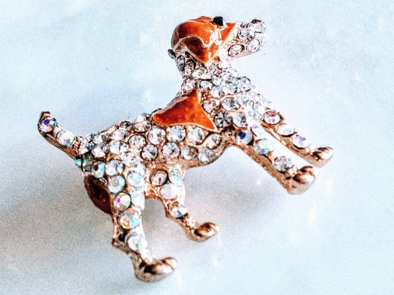 RHINESTONE DOG BROOCH Figural Playful Animal Dog Pet | Etsy