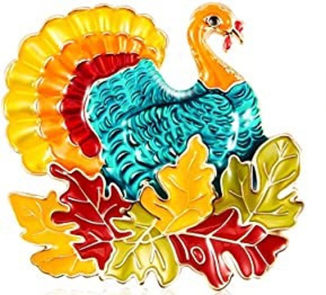 ADORABLE TURKEY BROOCH in Full Glory Cute Holiday Animal Pin - Etsy
