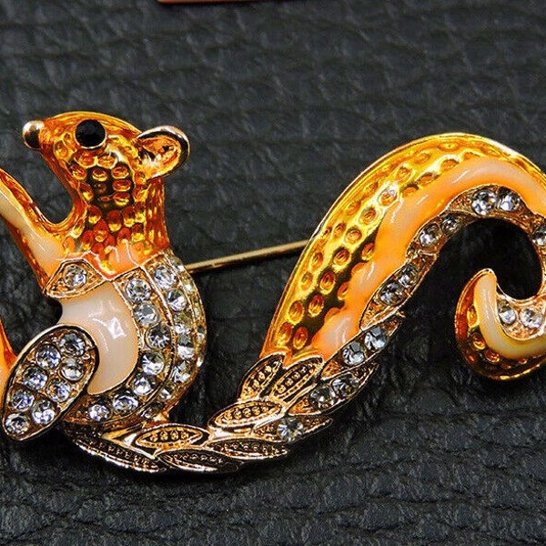 Squirrel Brooch - Etsy