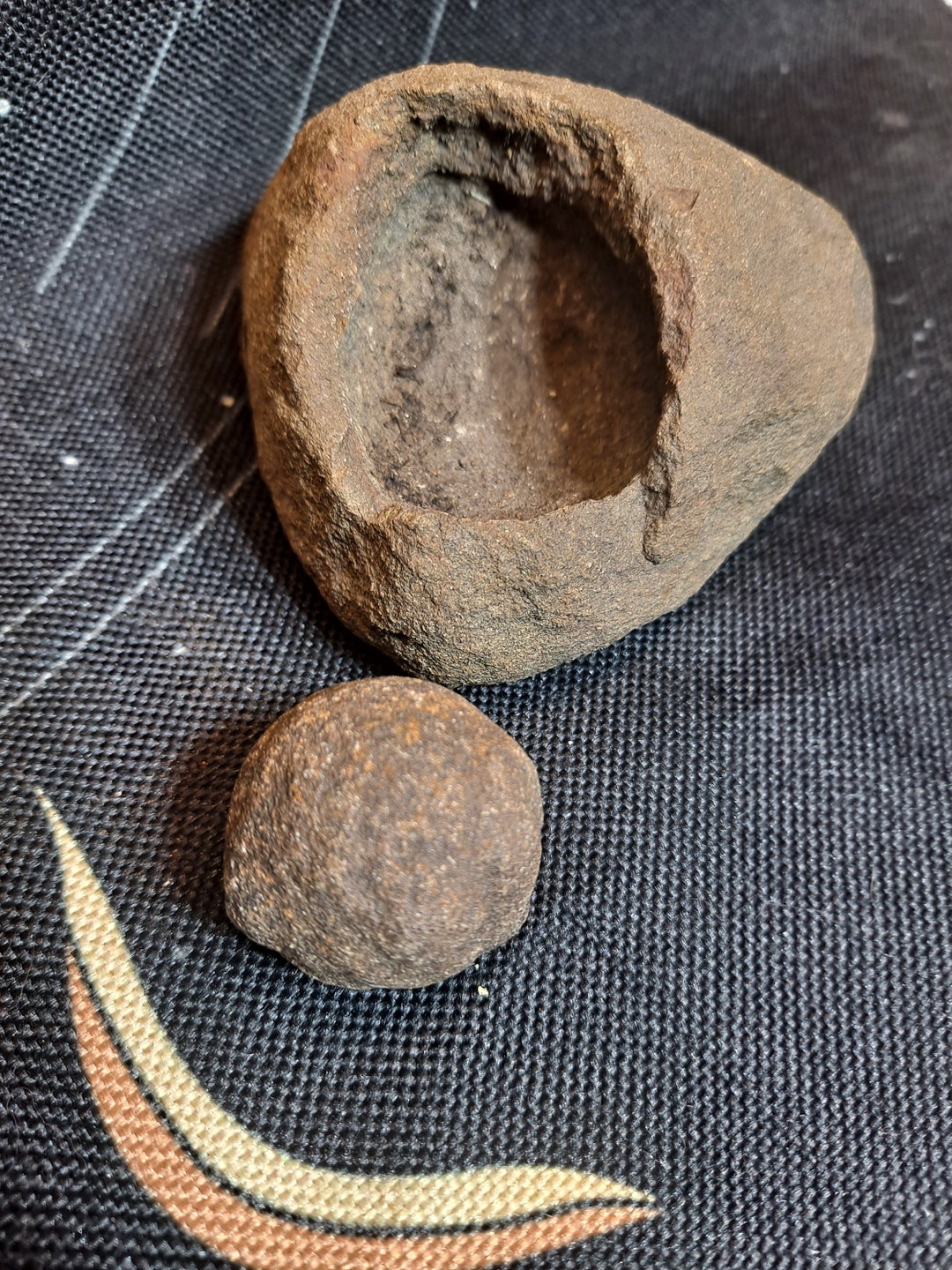 Omar Natural Mortar and Pestle Earth Star Chakra Altar Tools Set Moqui ...