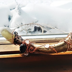 Enchanted Intentions Wand: Untreated Natural Citrine Wirewrapped Deer ...