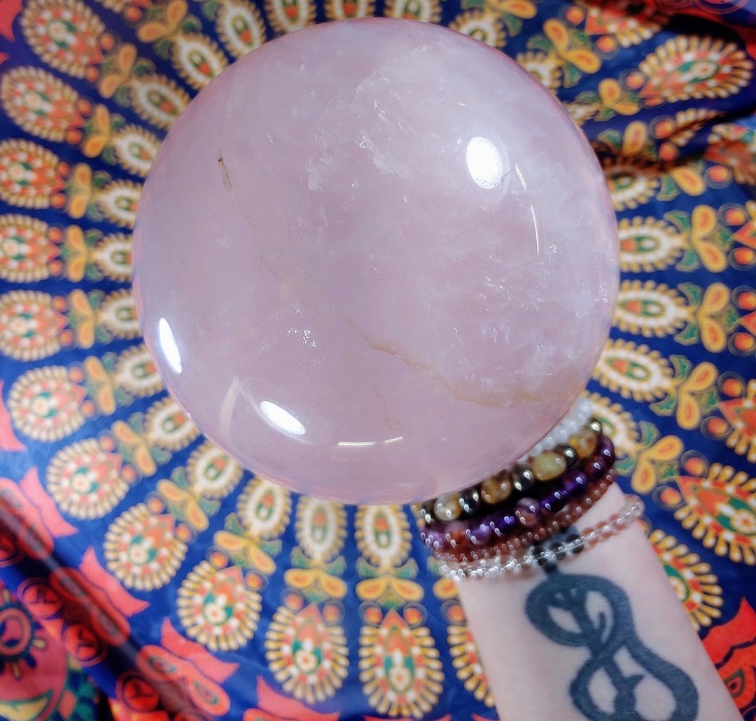 Boule de cristal de quartz rose multi-étoiles rare Orbe de - Etsy France