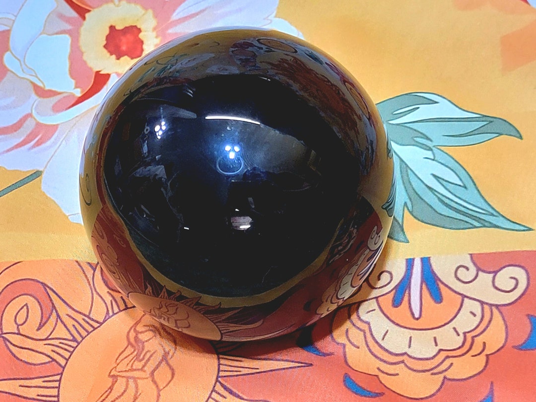 Large Black Obsidian Crystal Ball Scrying Orb Divination Mirror Like ...