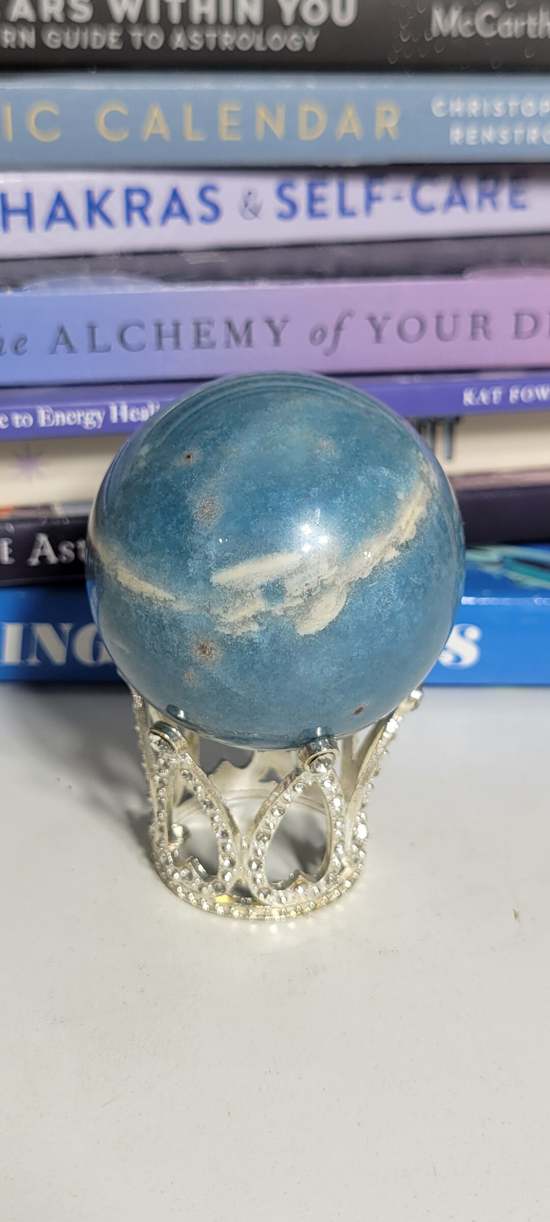 Trolleite Crystal Sphere - Throat Chakra Meditation Crystal - Trollite ...