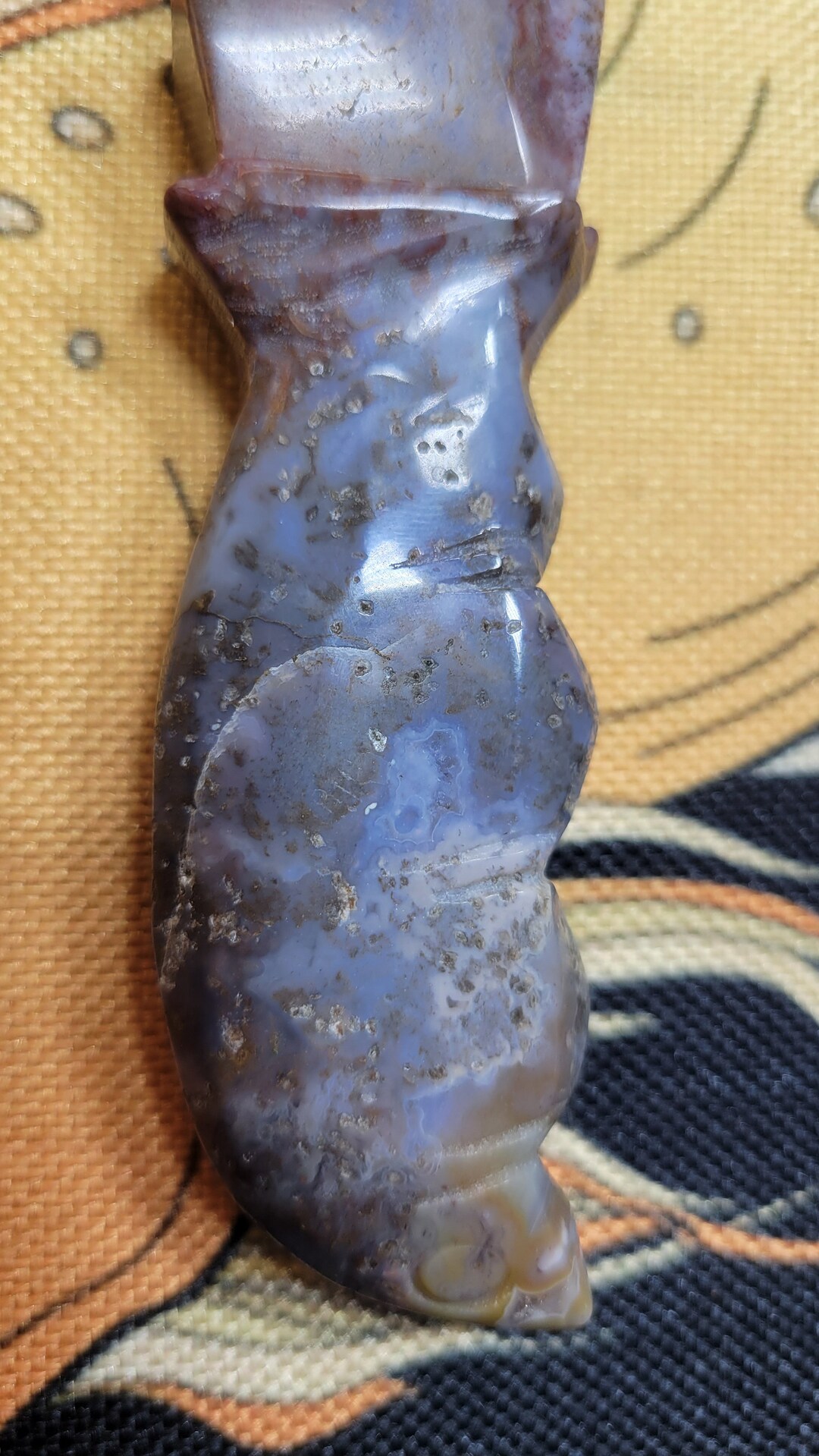 Beautiful Purple and Red Ocean Jasper Dagger Crystal Carving - Display ...