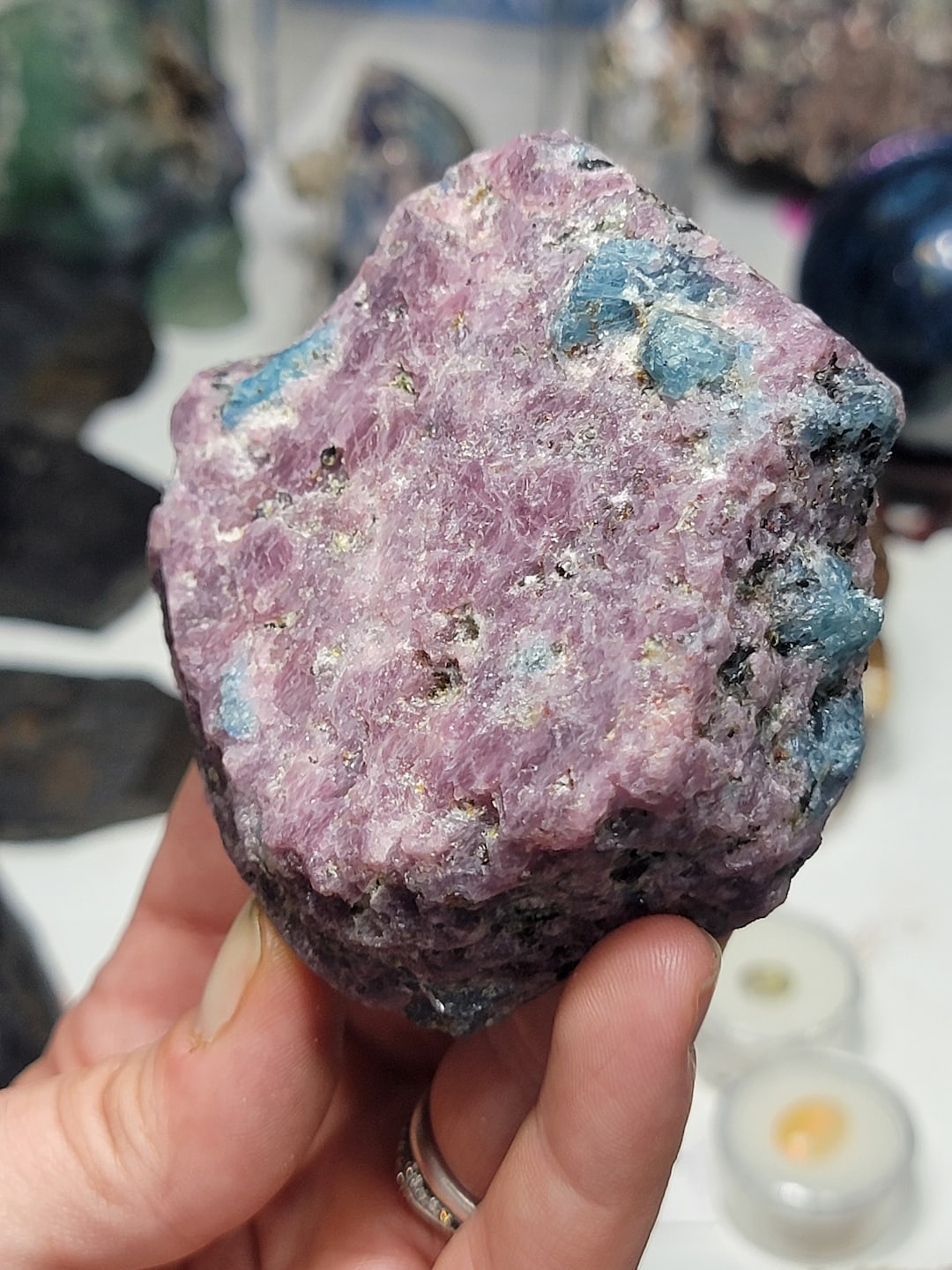 Aqua Gem Kyanite in Ruby UV Reactive Specimen - Etsy