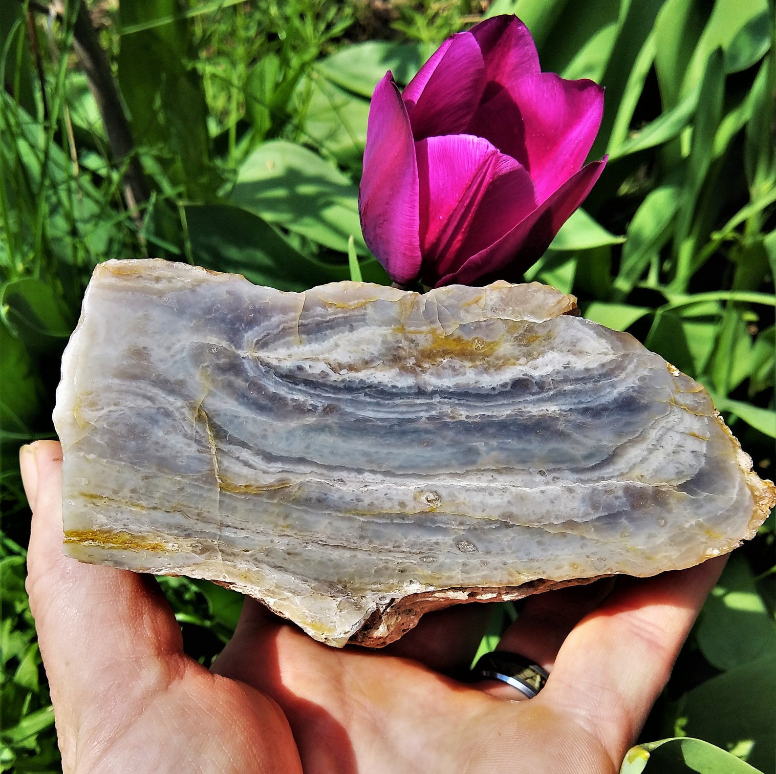 Large Blue Lake Superior Agate Free Form Face Polished | Etsy