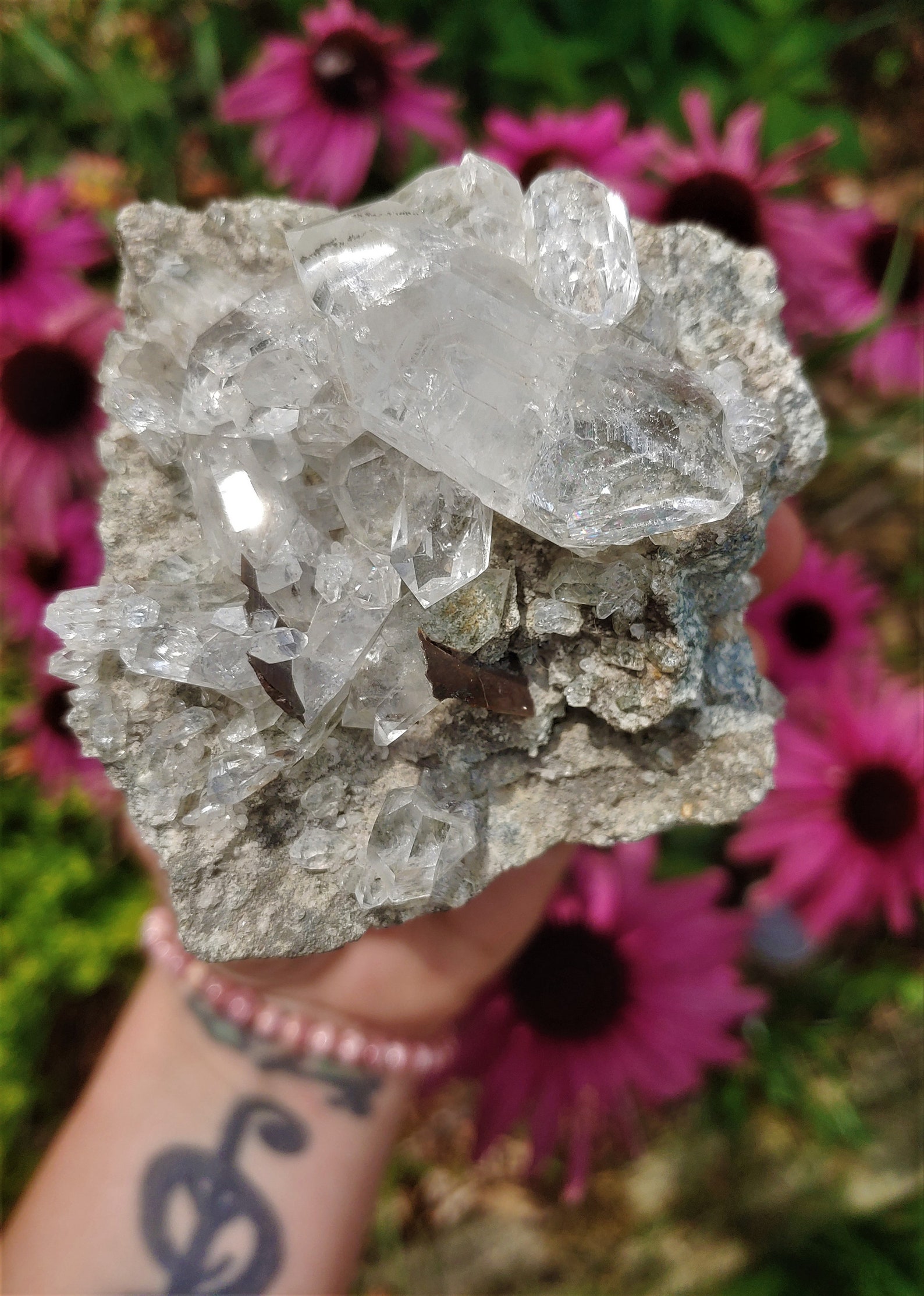 Large Clear Beryl Aquamarine Crystal Cluster Bunch in Matrix - Etsy