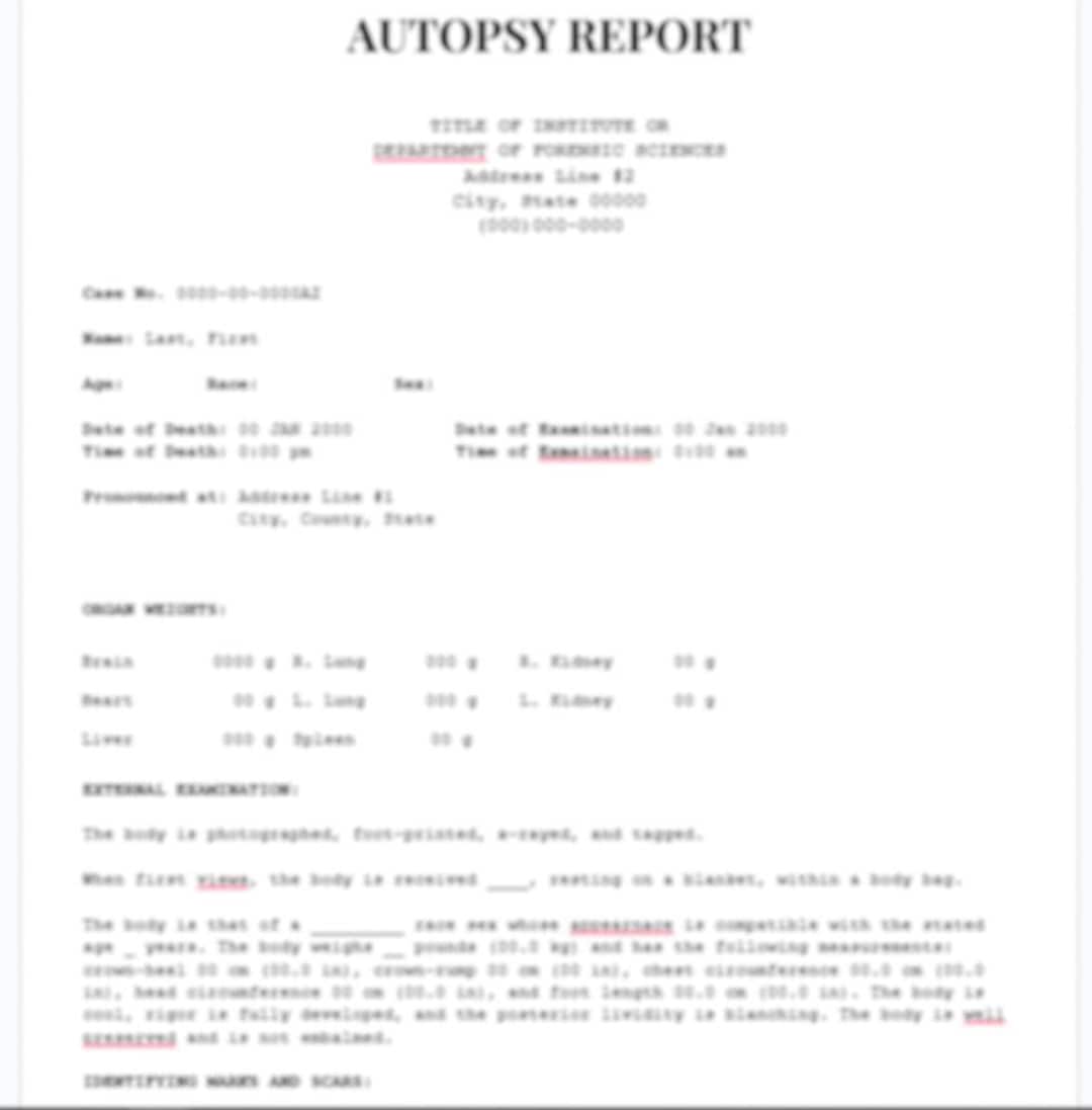 FAKE/PROP Autopsy Reports for Props, Set Dressing, Film, Etc. - Etsy