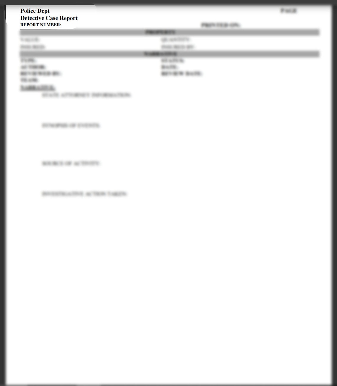 FAKE Police Reports for Film, Video, Set Decor, Props, Etc. - Etsy