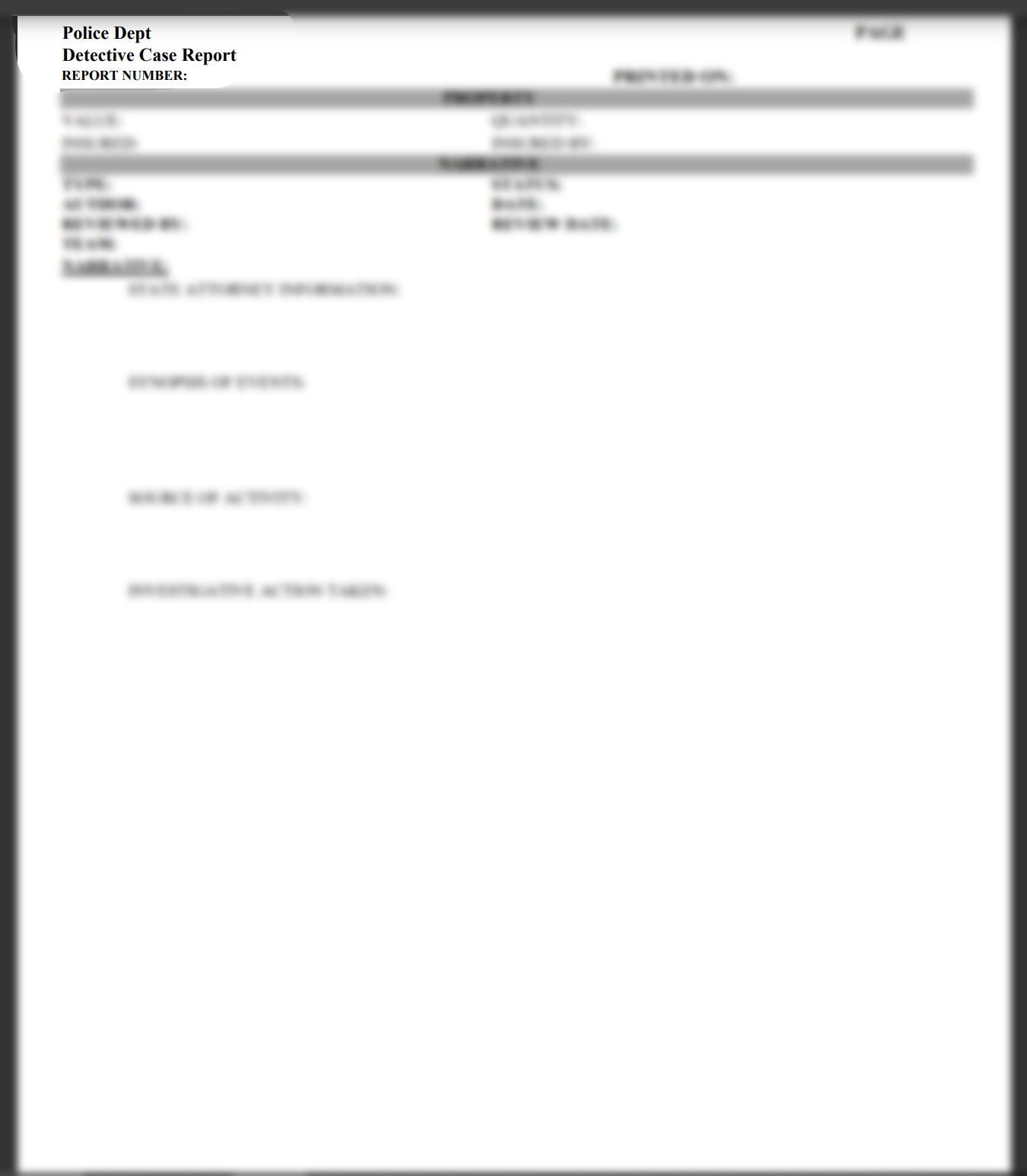 FAKE Police Reports for Film, Video, Set Decor, Props, Etc. - Etsy