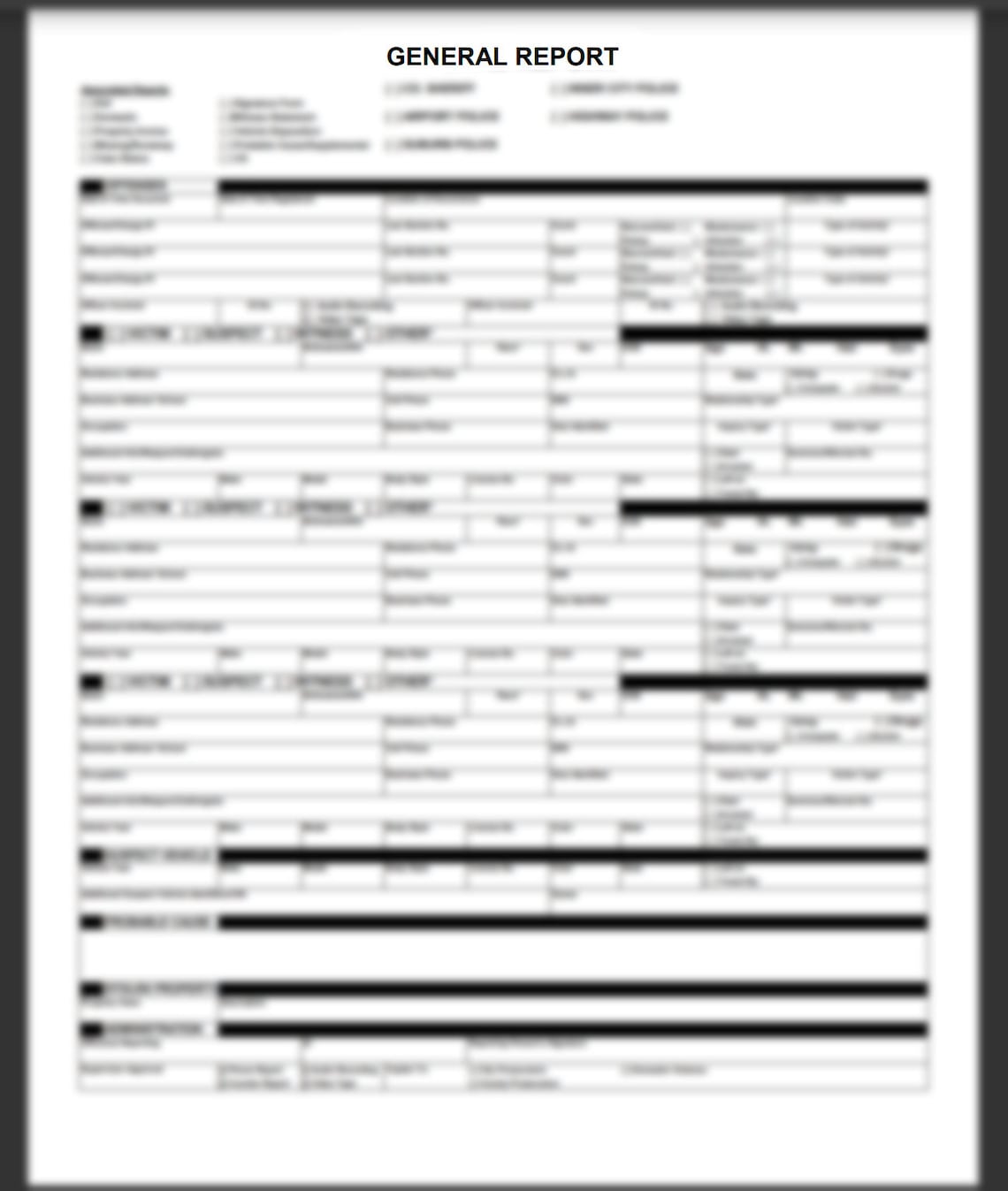 FAKE Police Reports for Film, Video, Set Decor, Props, Etc. - Etsy