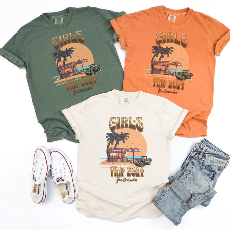Custom Destination Girls Trip 2024 Shirt, Personalized Women Travel ...