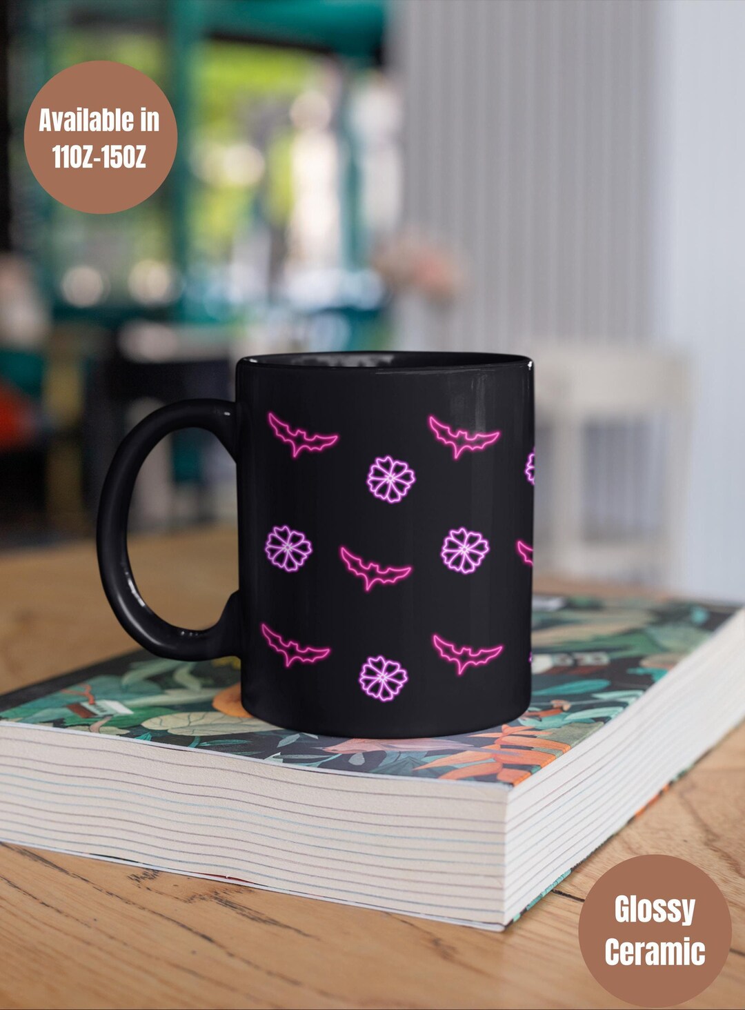 Neon Bat Mug,bat Lover Mug,bat Coffee Mug,halloween Gift,vampire Bat ...