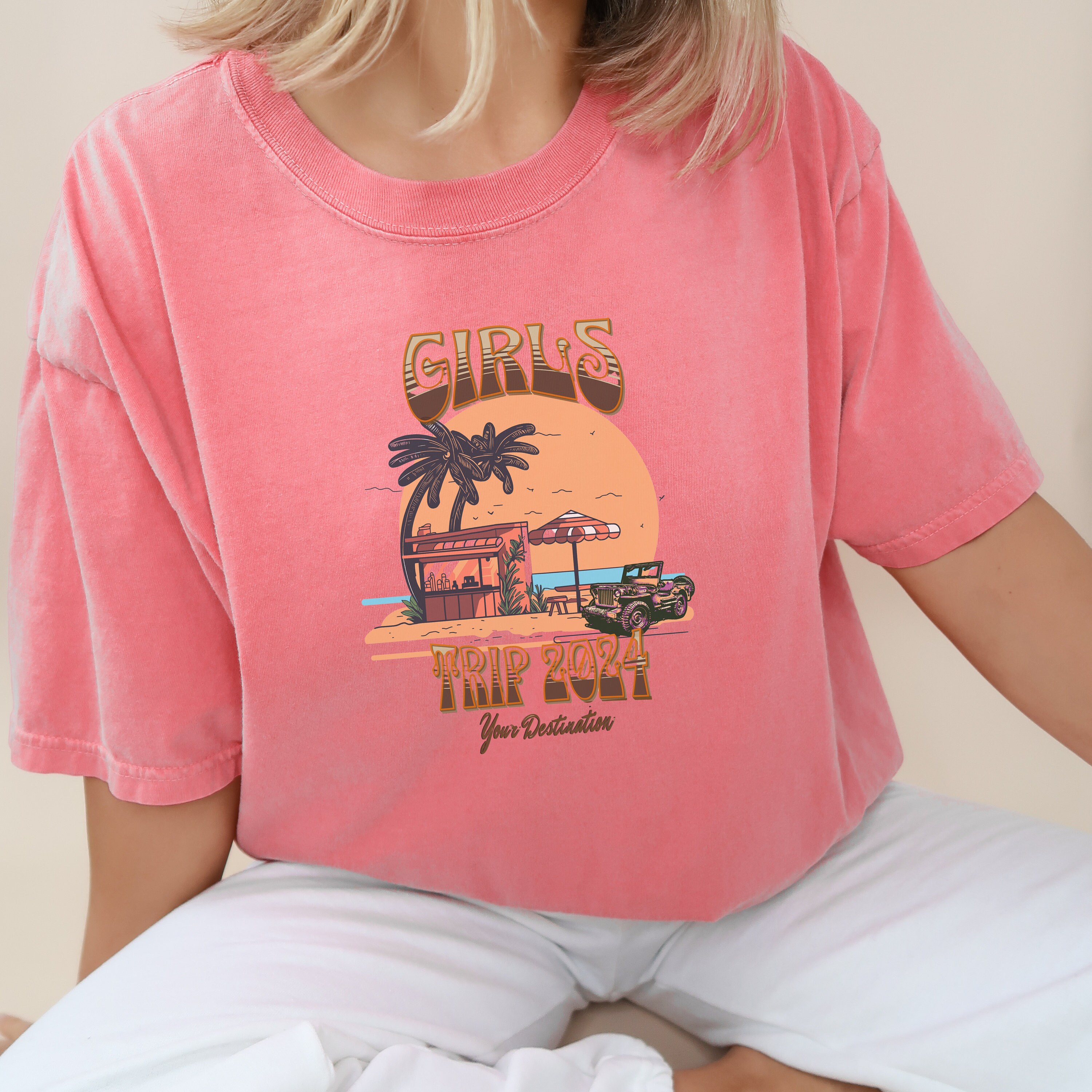 Custom Destination Girls Trip 2024 Shirt, Personalized Women Travel ...