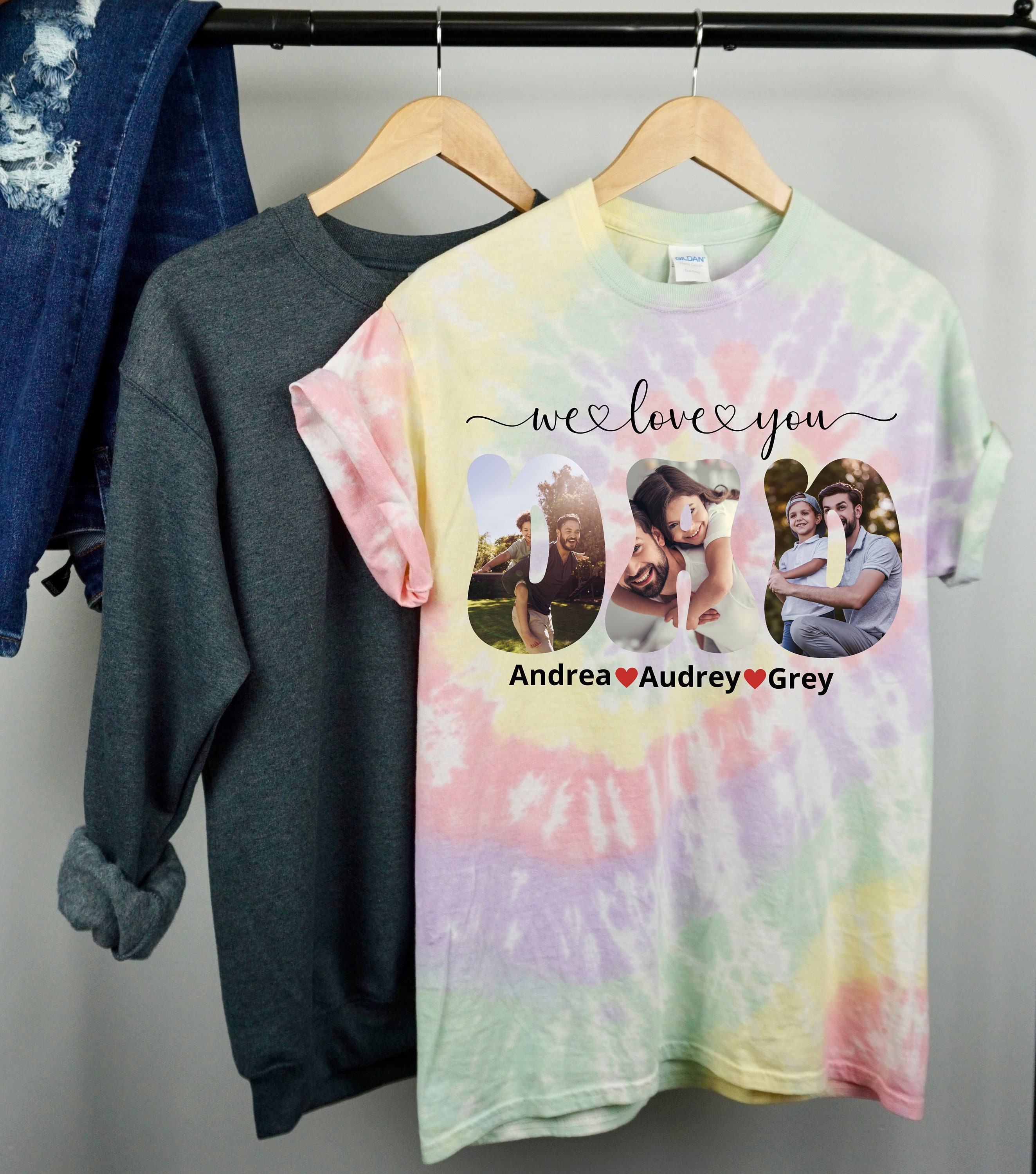 Personalized Fathers Day Shirt, Photo Shirt Men, Birthday Photo Tie Dye ...