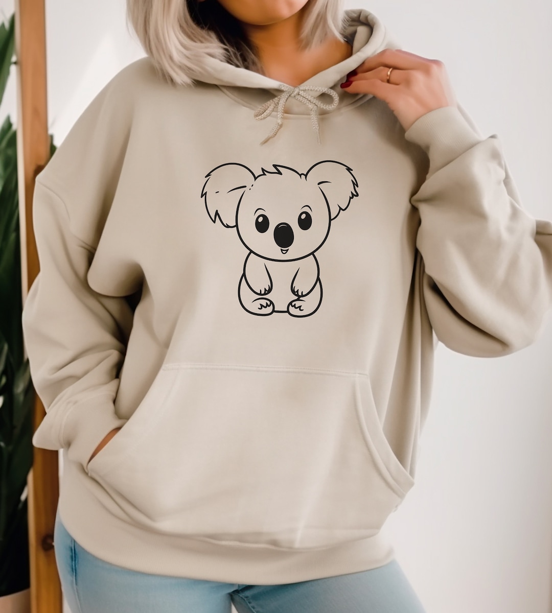 Koala Hoodie,koala Gifts,pocket Koala Hoodie,koala Bear Shirt,cute ...
