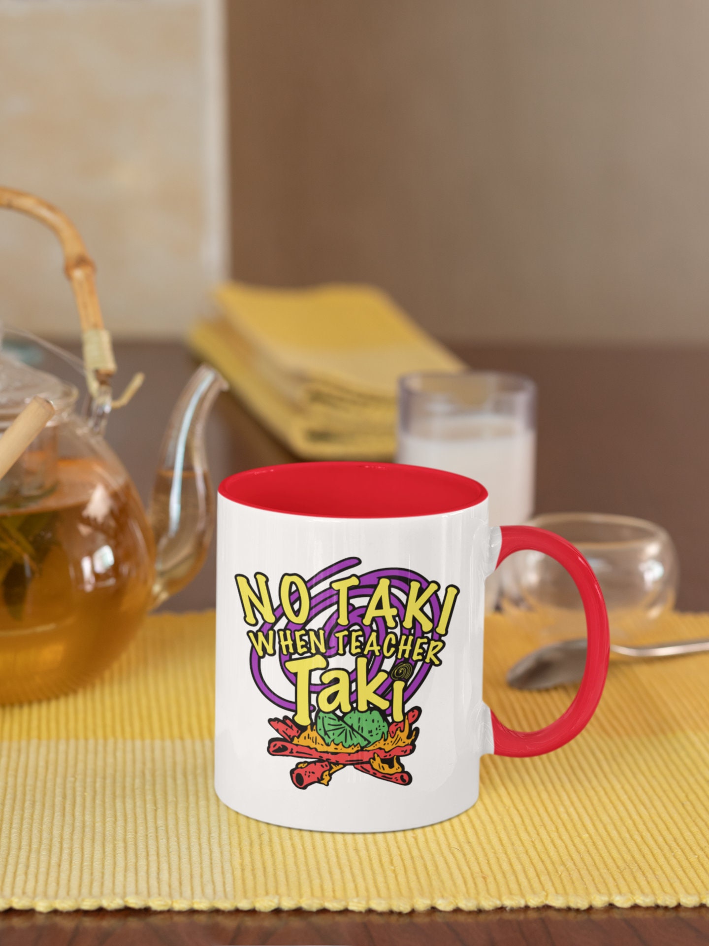 No Taki When Teacher Taki, Funny Teacher Mug, Teacher Appreciation Gift ...