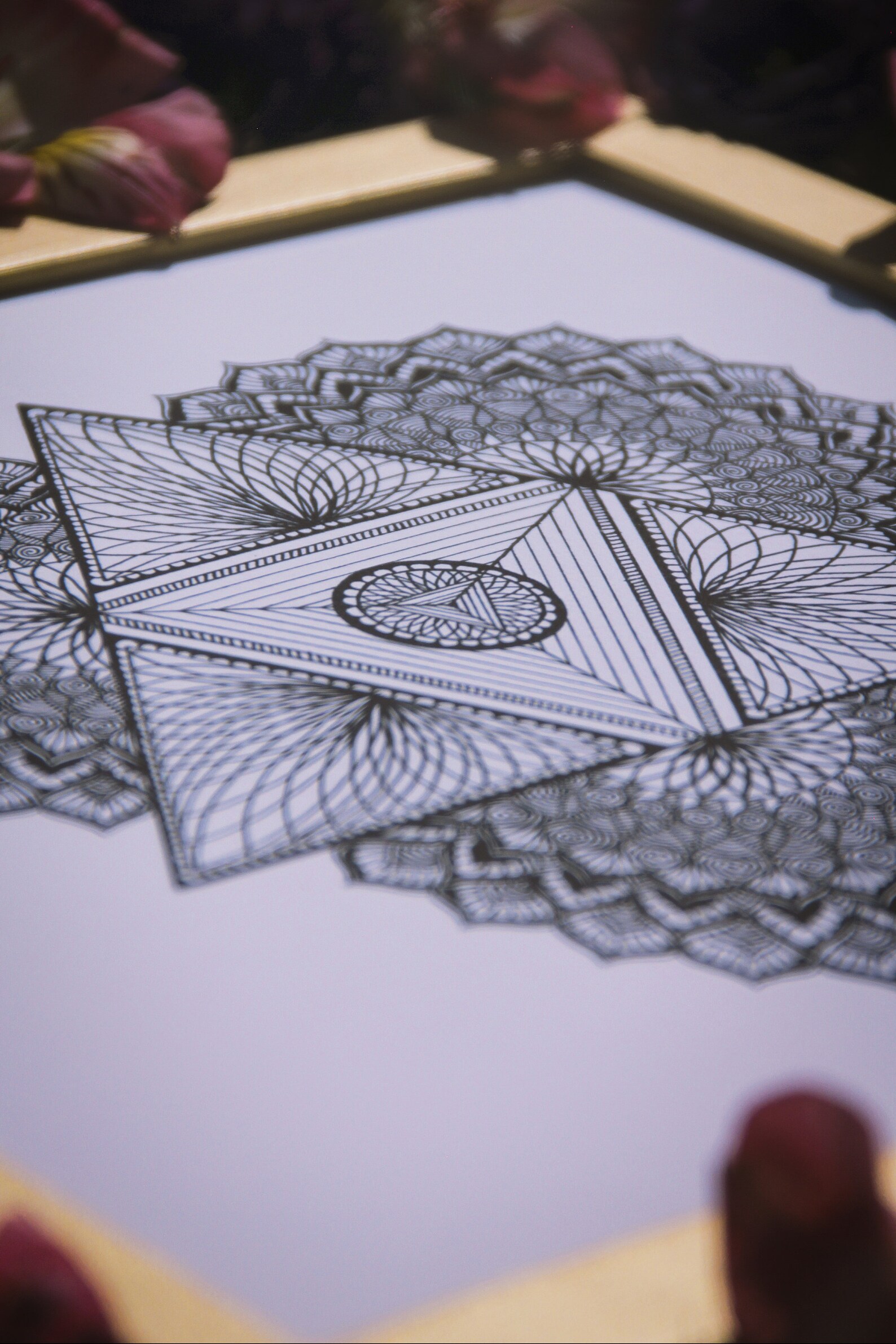 Geometric Triangle Mandala Art Print - Etsy UK