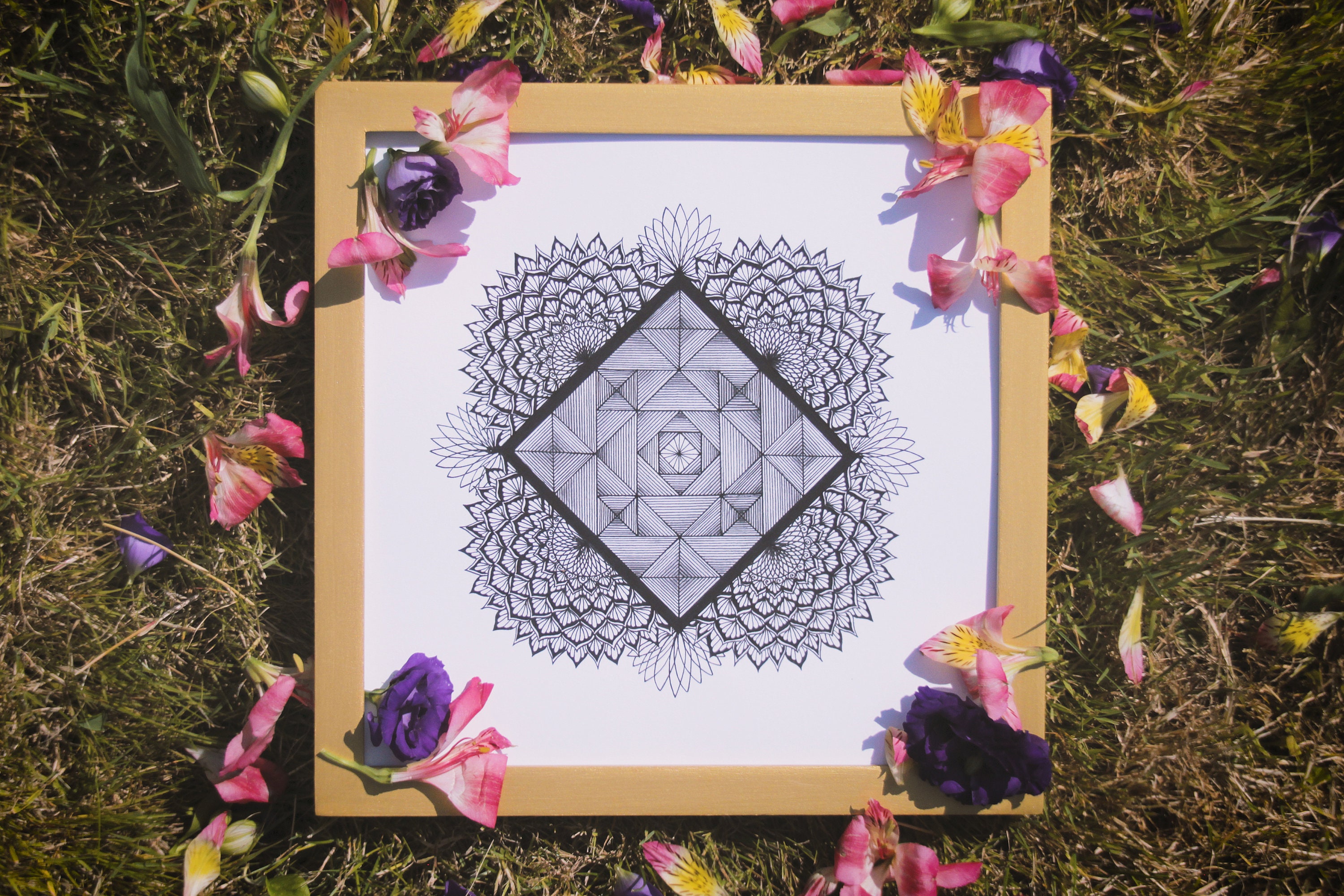 Geometric Square Mandala Art Print | Etsy