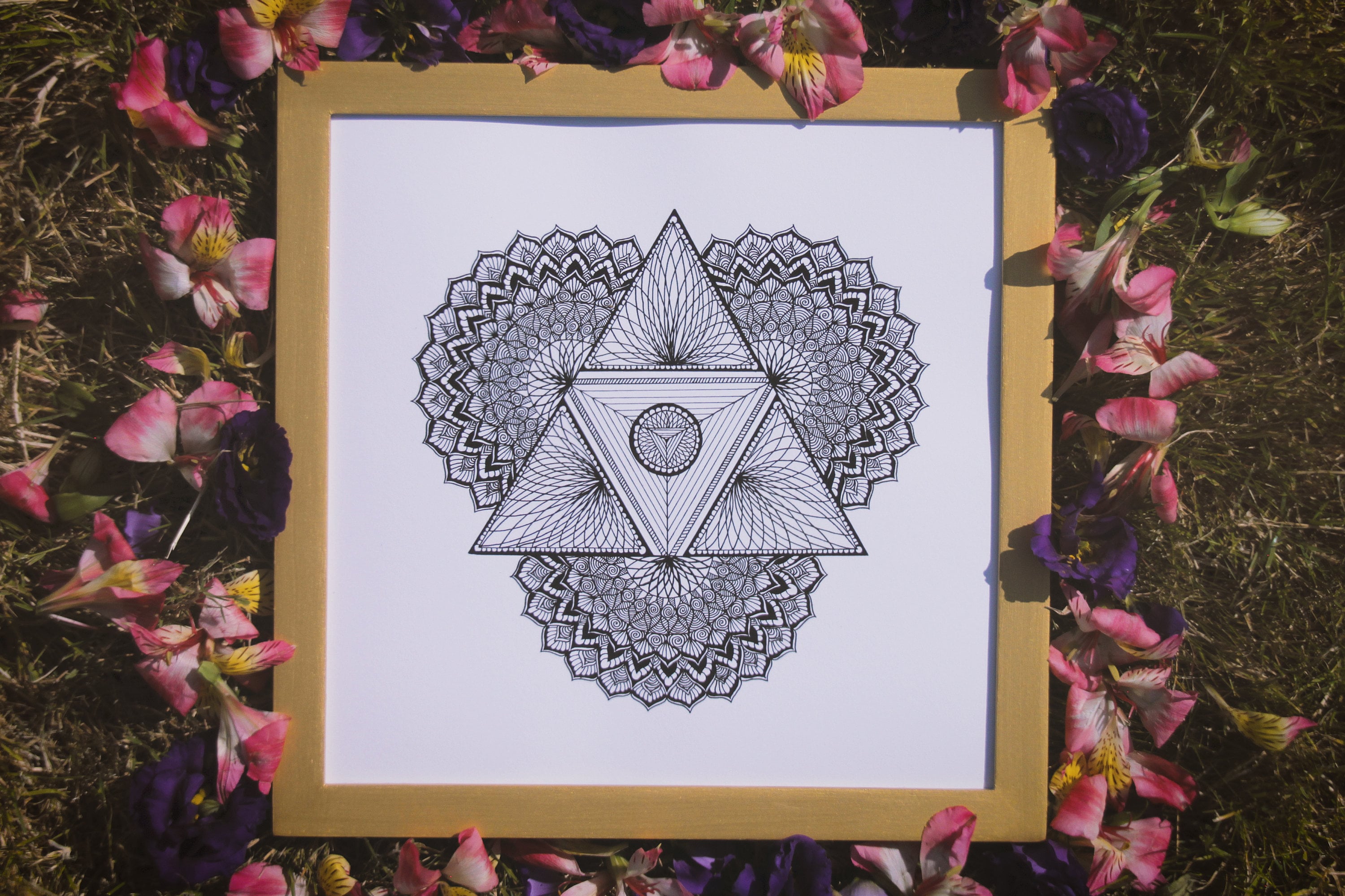 Geometric Triangle Mandala Art Print - Etsy