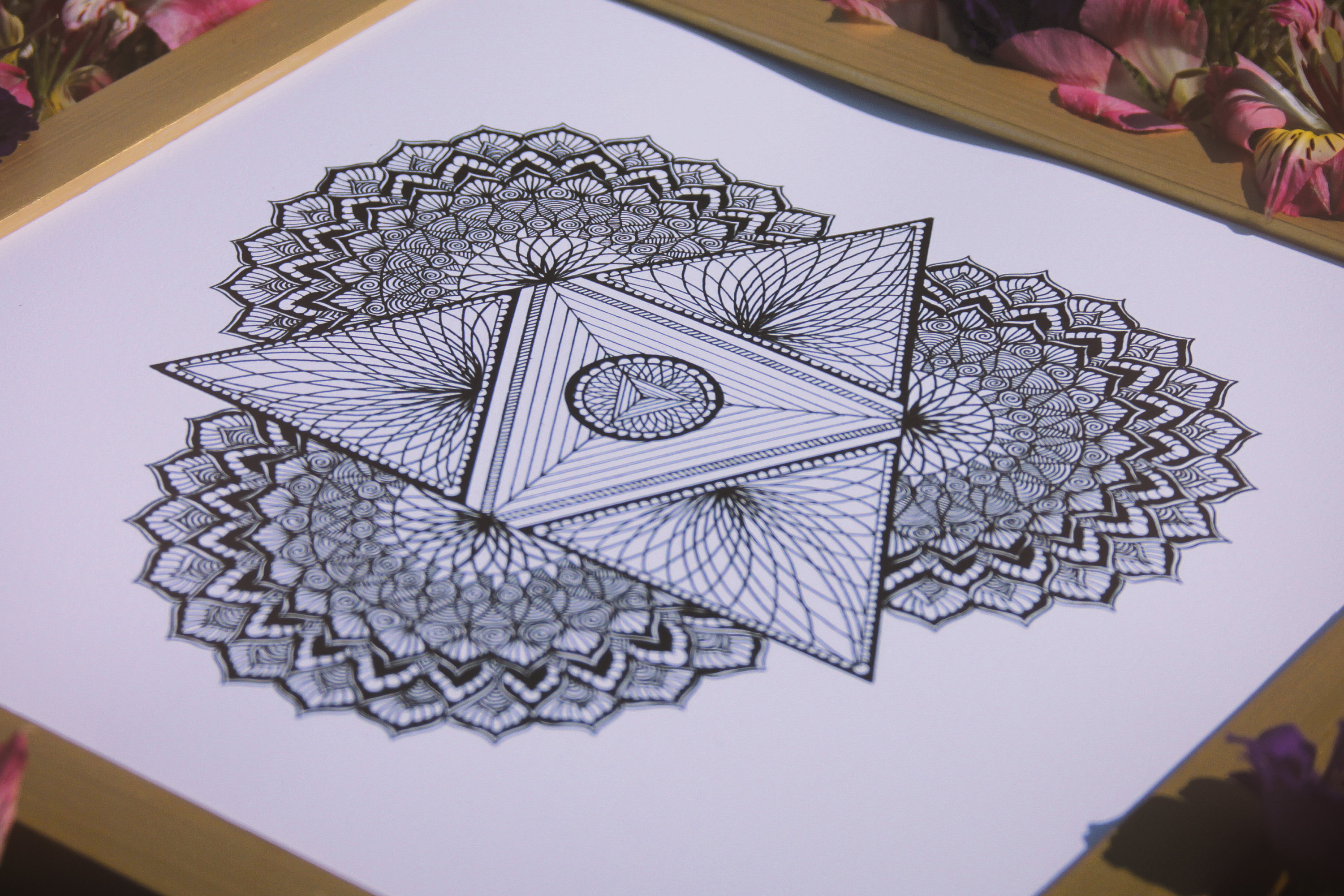 Geometric Triangle Mandala Art Print - Etsy
