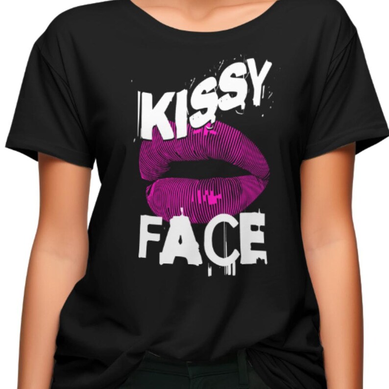 Kissy Face PNG Shirt Design Lips Kiss Face Pink Lips Kissy Face Shirt Logo PNG Kissy Face Kissy ...