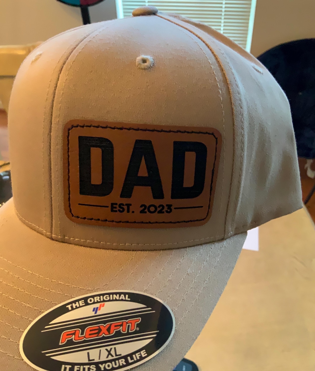 Custom Dad Hat | Fitted Leatherette Patch | Classic Flexfit Cap for Dad ...