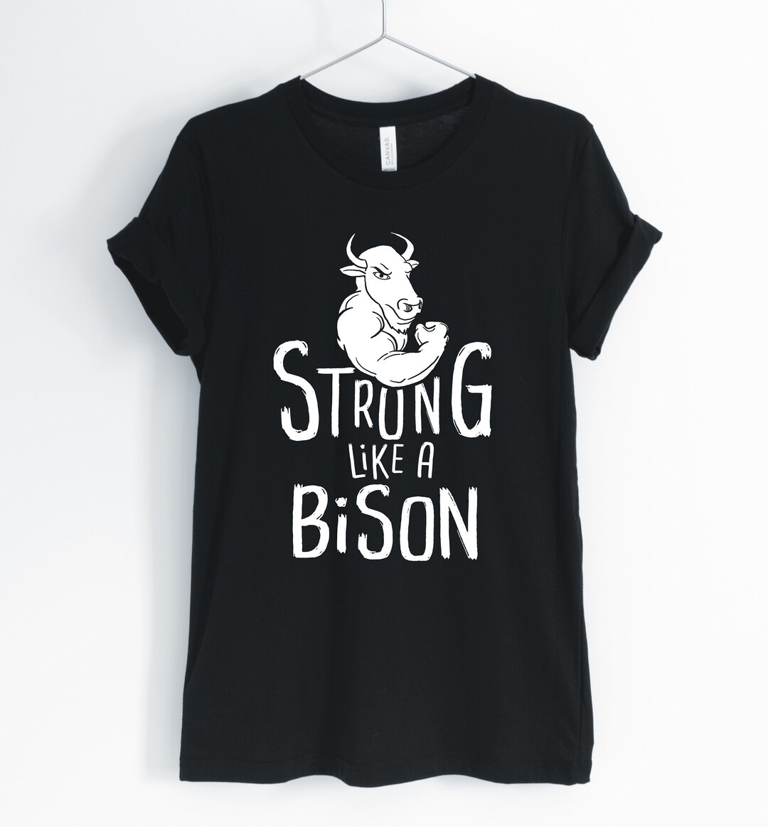 Strong Like A Bison, Bison, Bison Shirt, Vintage Bison, Workout Bison ...