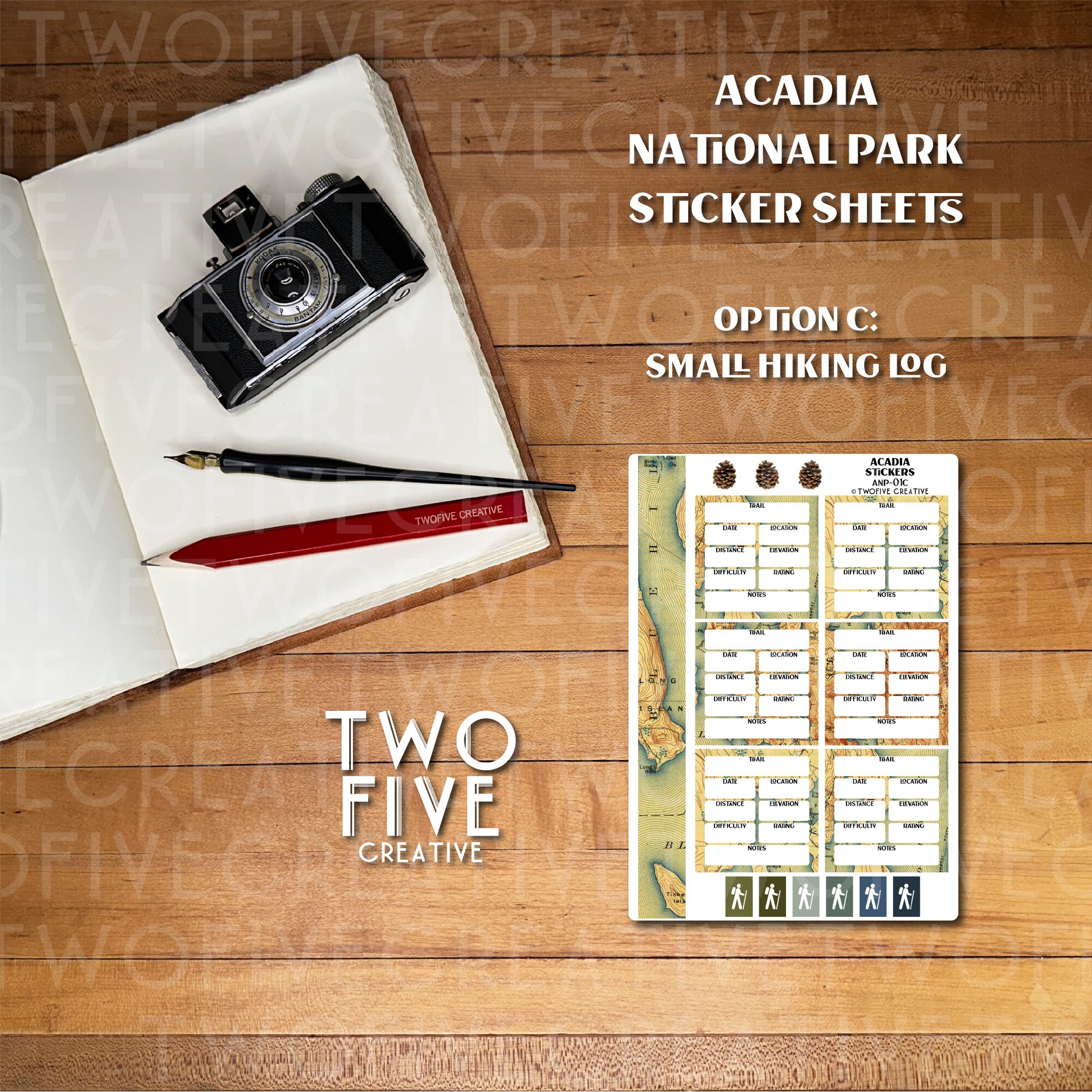 Acadia National Park Sticker Sheet Hiking Stickers for Bullet Journals ...