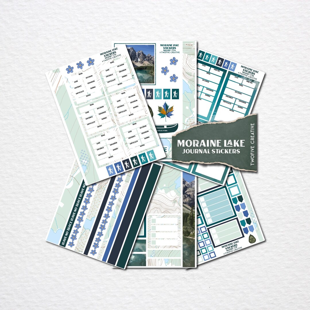 Moraine Lake Banff National Park Sticker Sheet · Hiking, Travel Journal ...