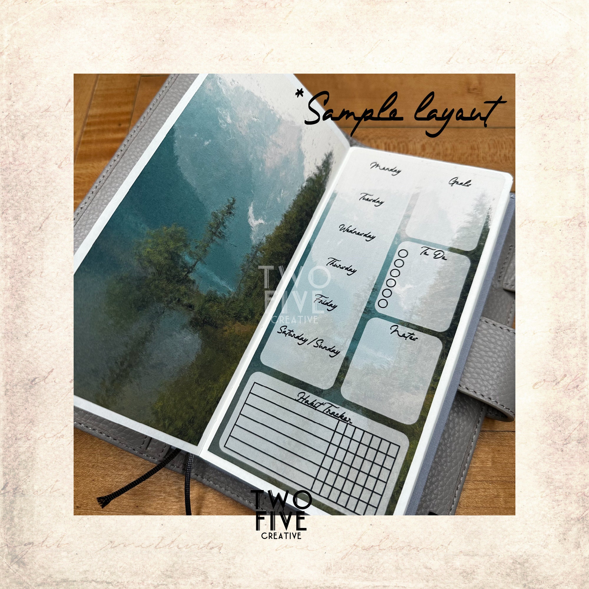 Lake Path Weekly Sticker Kit Memo Pages A6 Planner Dashboard, Habit ...