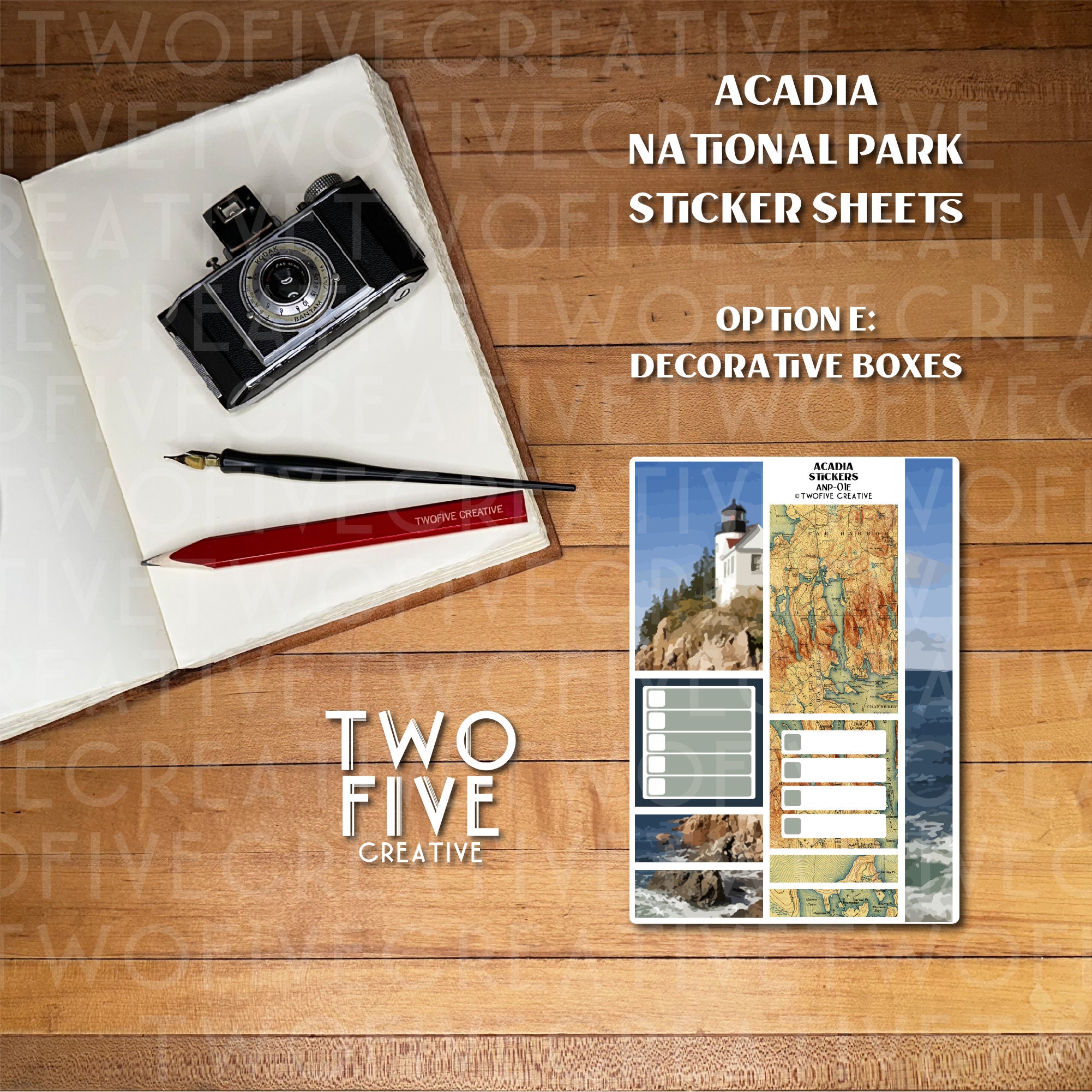 Acadia National Park Sticker Sheet Hiking Stickers for Bullet Journals ...