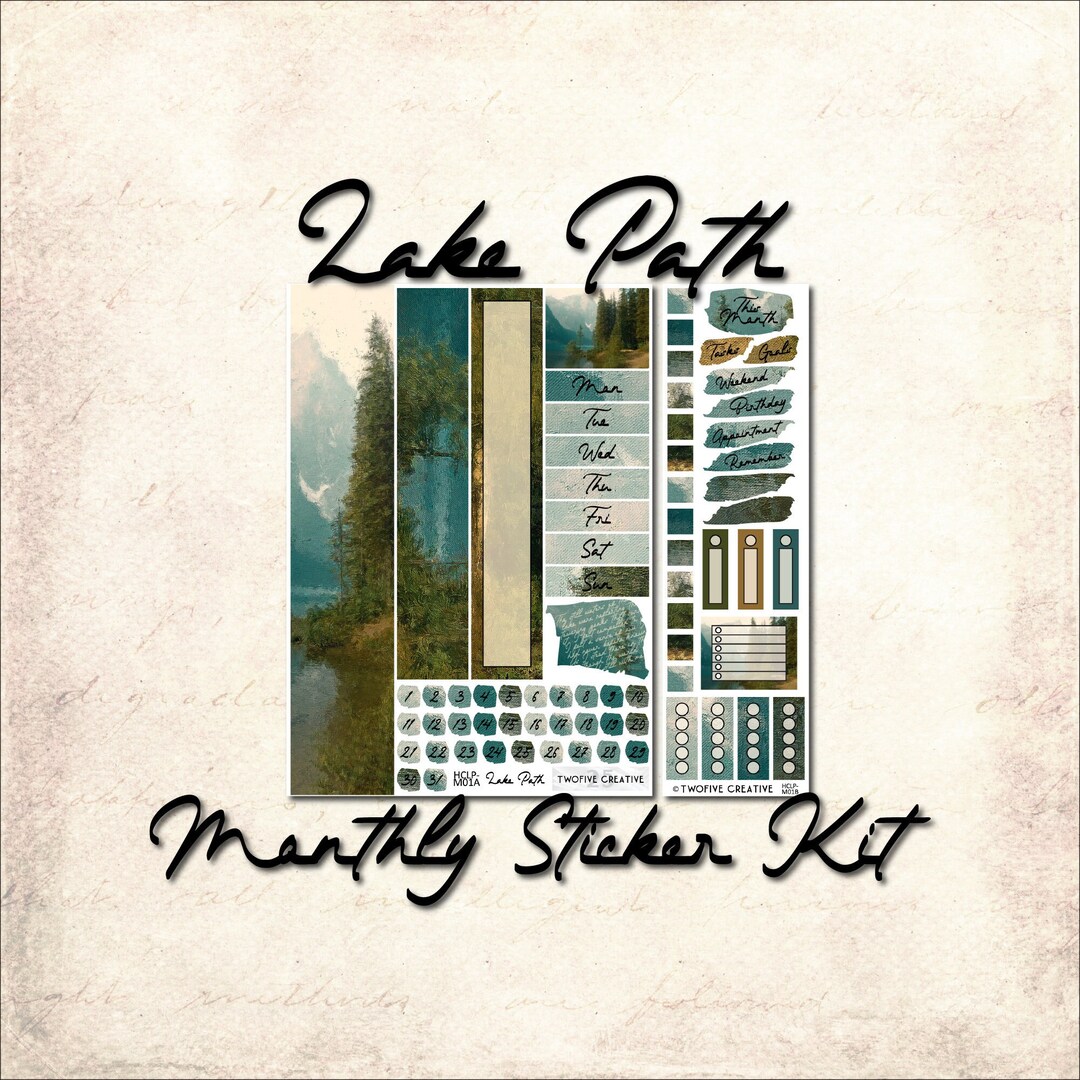 Lake Path Monthly Sticker Kit · Undated A5 Planner Inserts · Deco ...