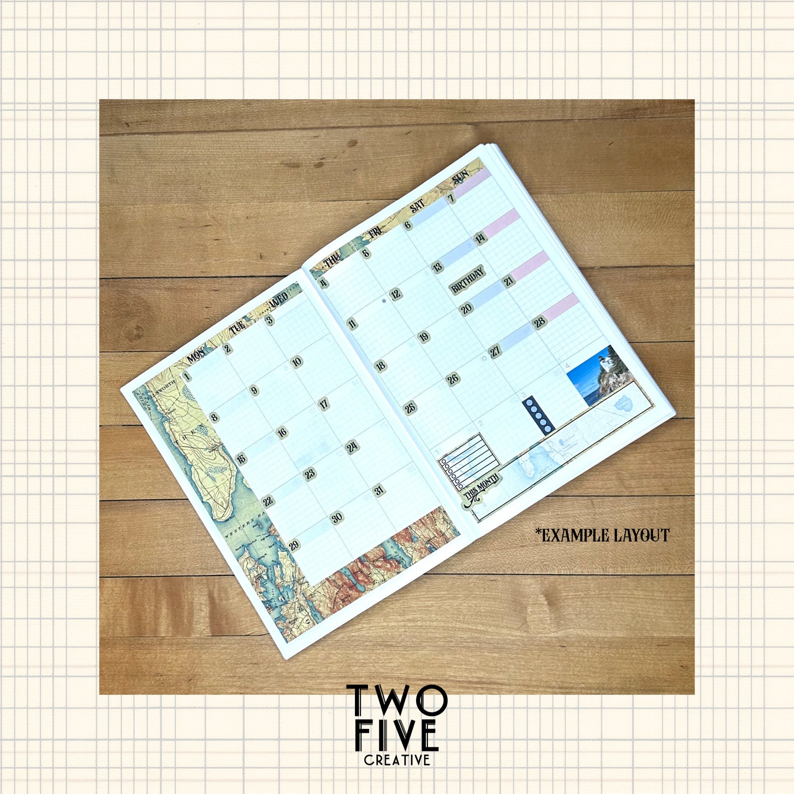 Vintage Map Monthly Sticker Kit · Undated A5 Planner Inserts · Deco ...
