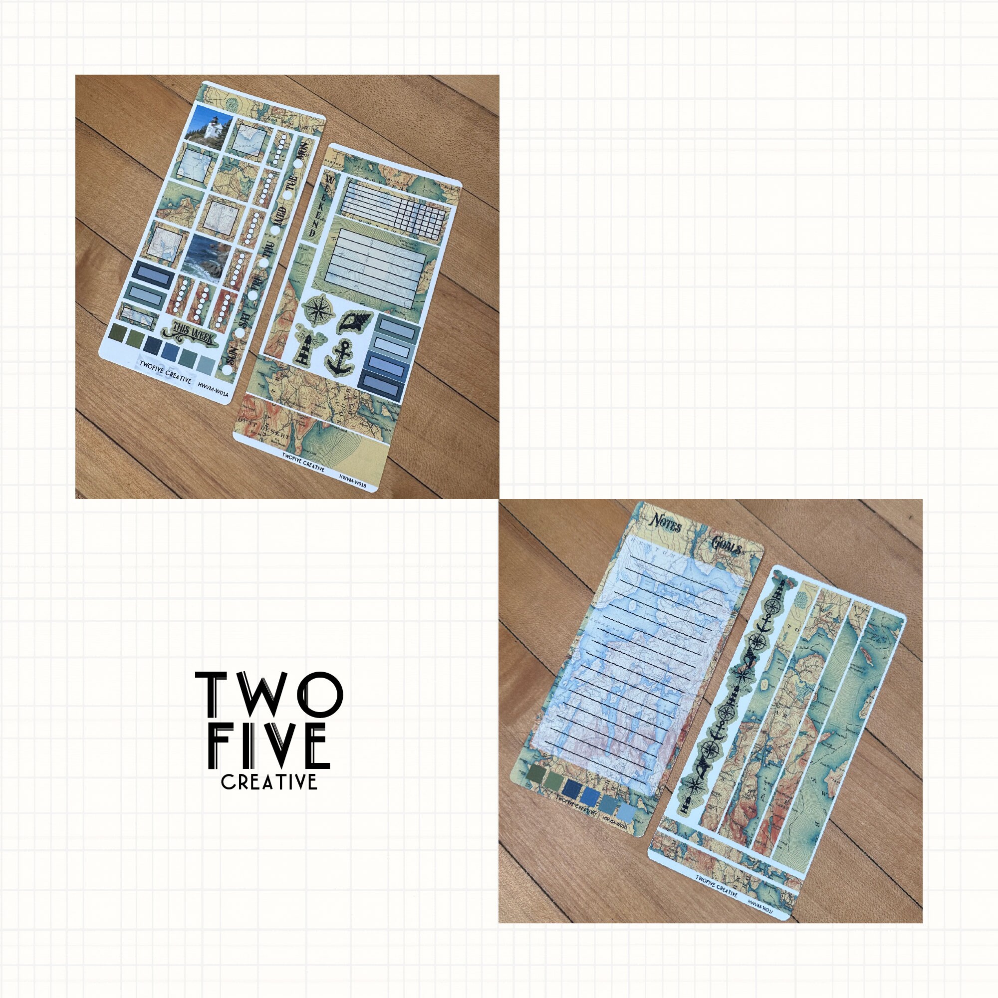 Vintage Map Weekly Sticker Kit · Undated A6 Planner Inserts · Deco ...