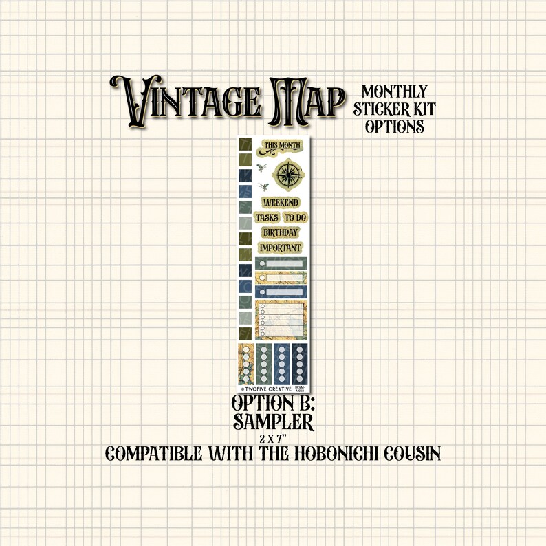 Vintage Map Monthly Sticker Kit · Undated A5 Planner Inserts · Deco ...