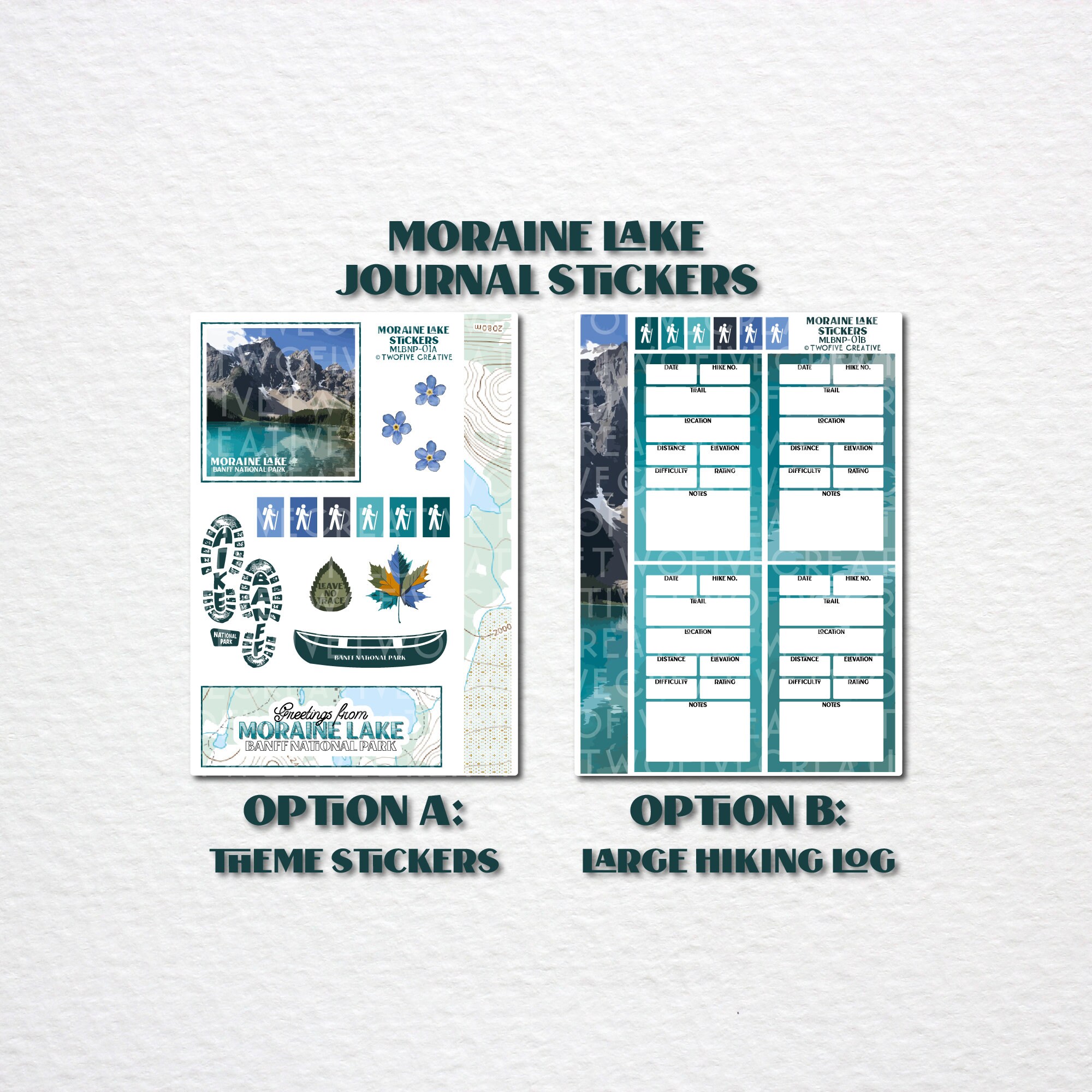 Moraine Lake Banff National Park Sticker Sheet · Hiking, Travel Journal ...