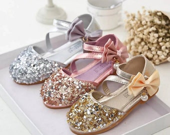 Gold Flower Girl Shoes - Etsy
