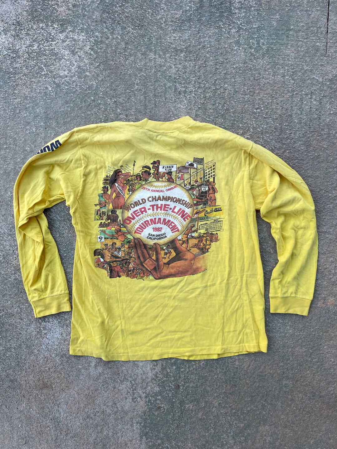 1982 San Diego Over the Line Softball Tournament Long Sleeve T-shirt - Etsy