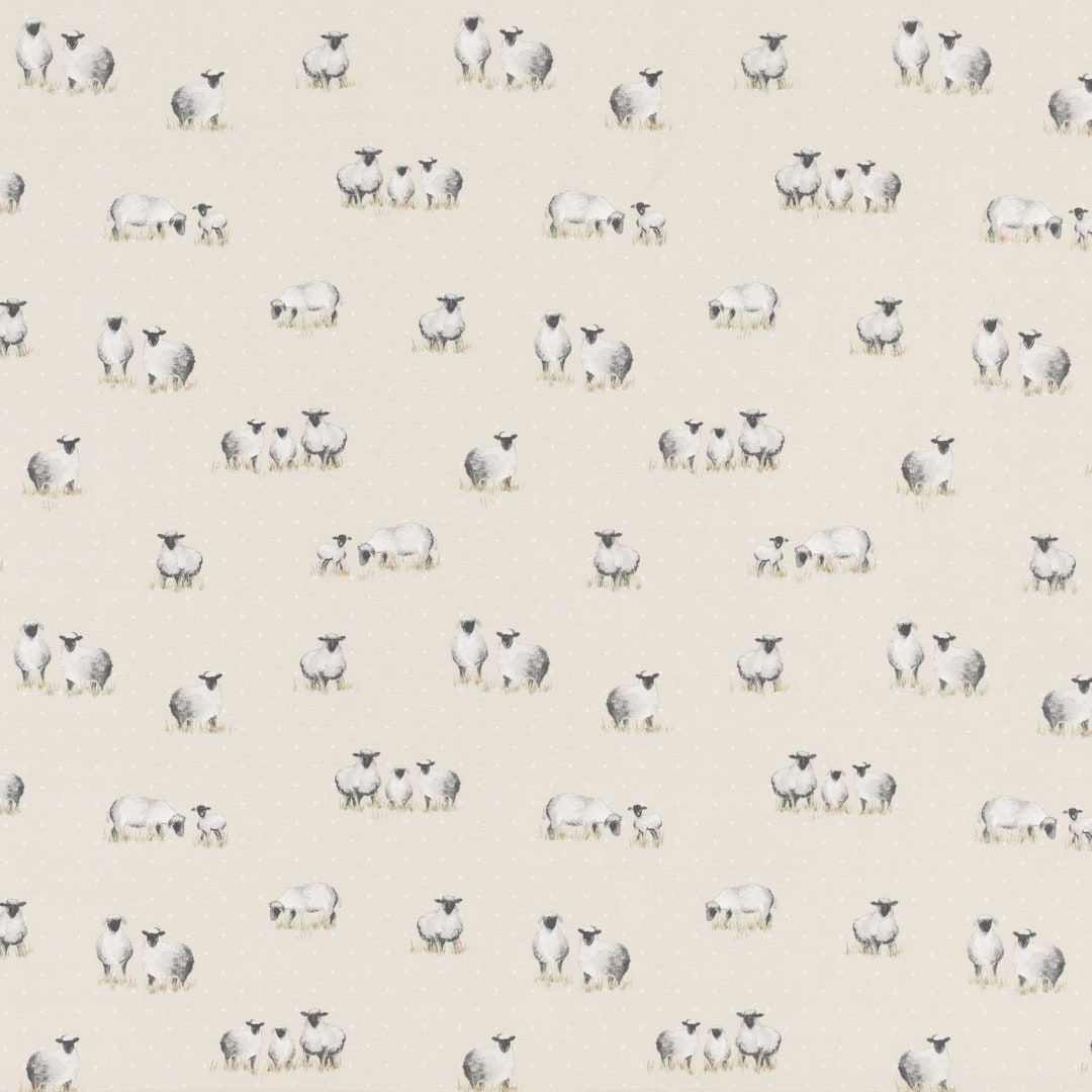 Sheepy Natural Sheep and Polkadots Oilcloth Tablecloth Wipe Clean ...