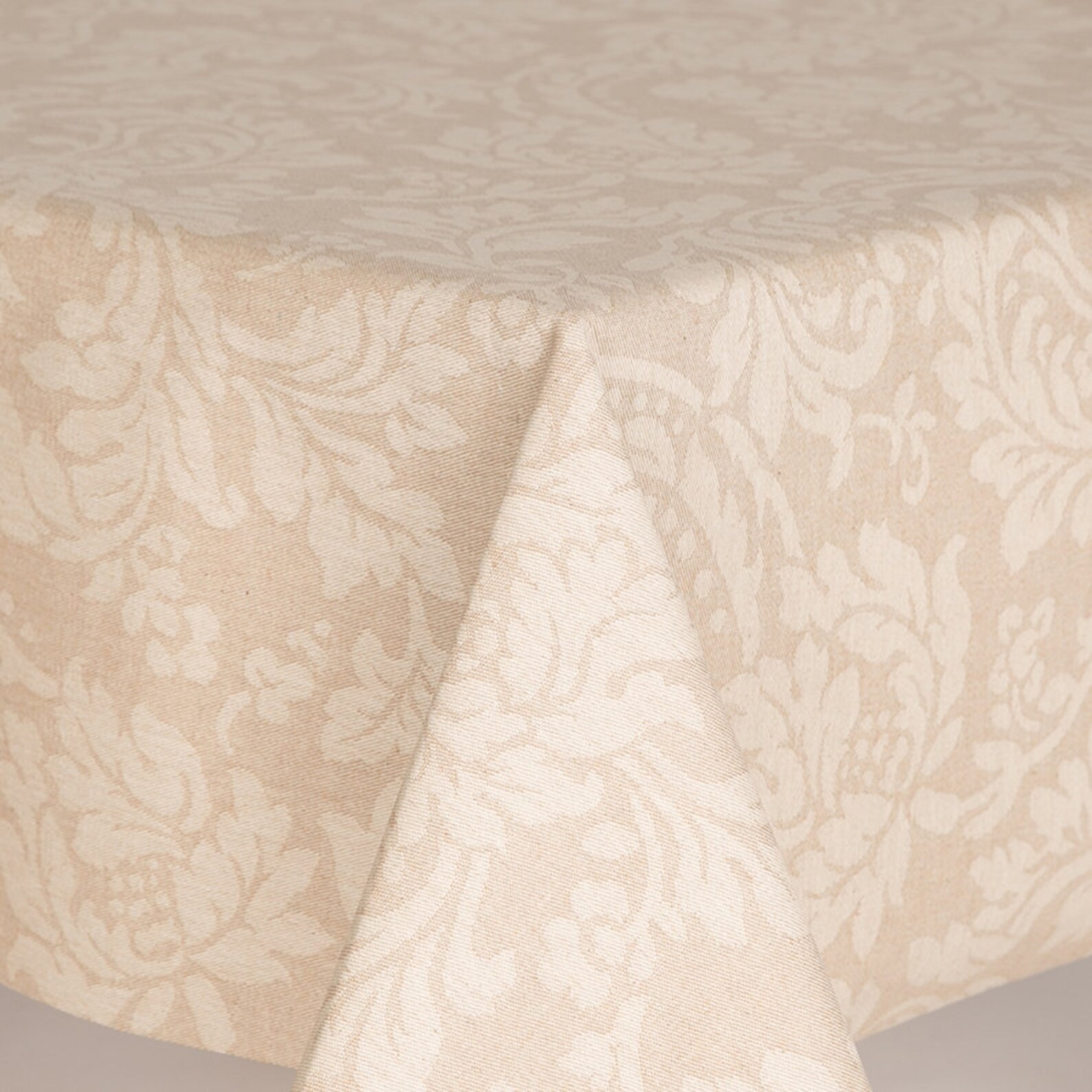 Classic Jacquard Damask Scrolls Oilcloth Tablecloth , Cotton Cloth With ...
