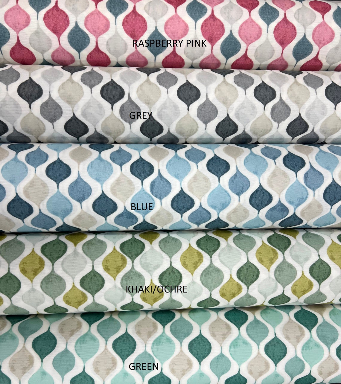 Oilcloth Tablecloth Winston Khaki/ochre Abstract Squat Leaf Pattern ...