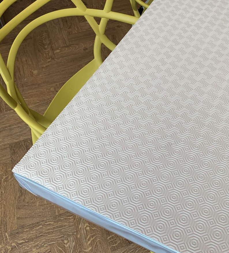 Latte Beige Heat Resistant Table Protector Felt Backed Wipe Clean Water ...