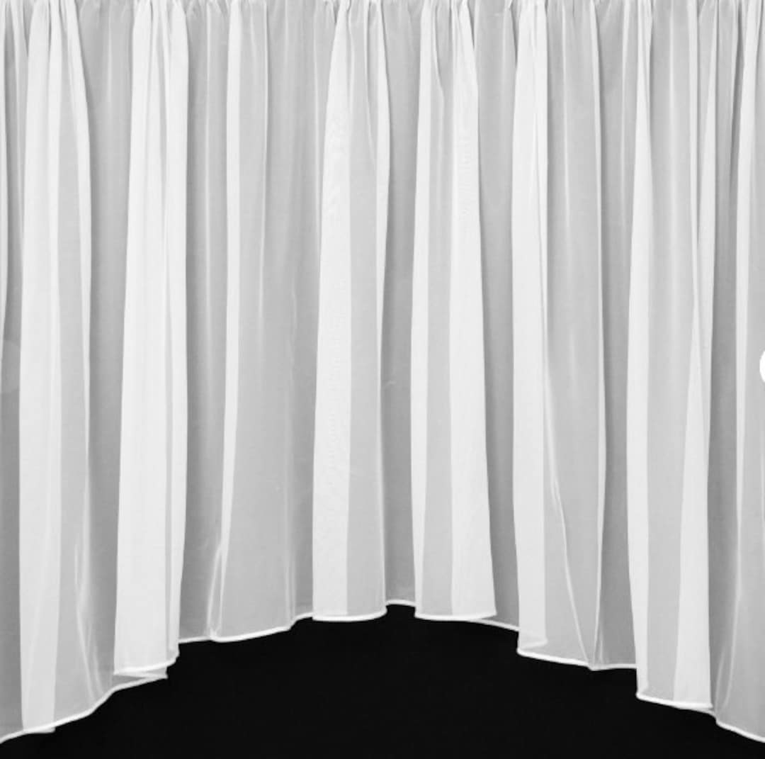 Plain White Net Jardinière Arched Curtain , Lace Curtains, Matching ...