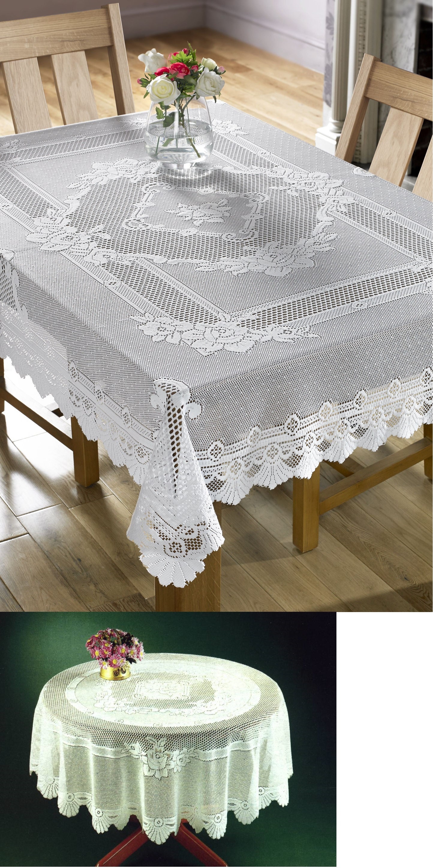 Lace Tablecloths in White or Cream 100% Polyester Machine - Etsy Australia